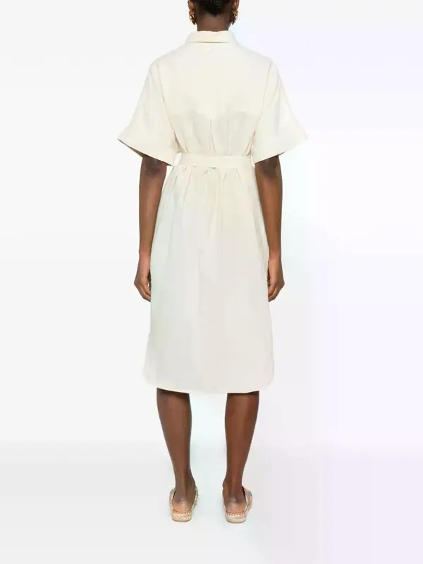 PANICALE Belted Midi Shirt Dress - Gold