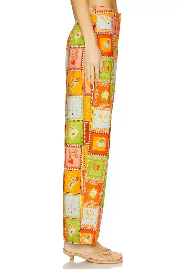 NEVER FULLY DRESSED Patchwork-print Trousers