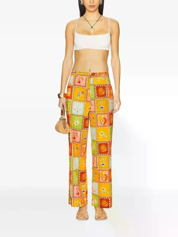 NEVER FULLY DRESSED Patchwork-print Trousers