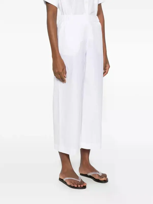 OTTOD'AME Elasticated Wide Leg Cropped Trousers