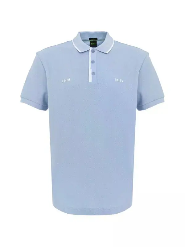 BOSS Logo-detail Polo Shirt - Blue
