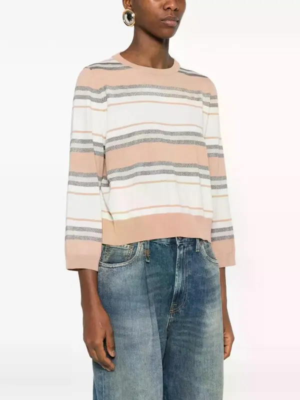 PANICALE Striped Crew-neck Top