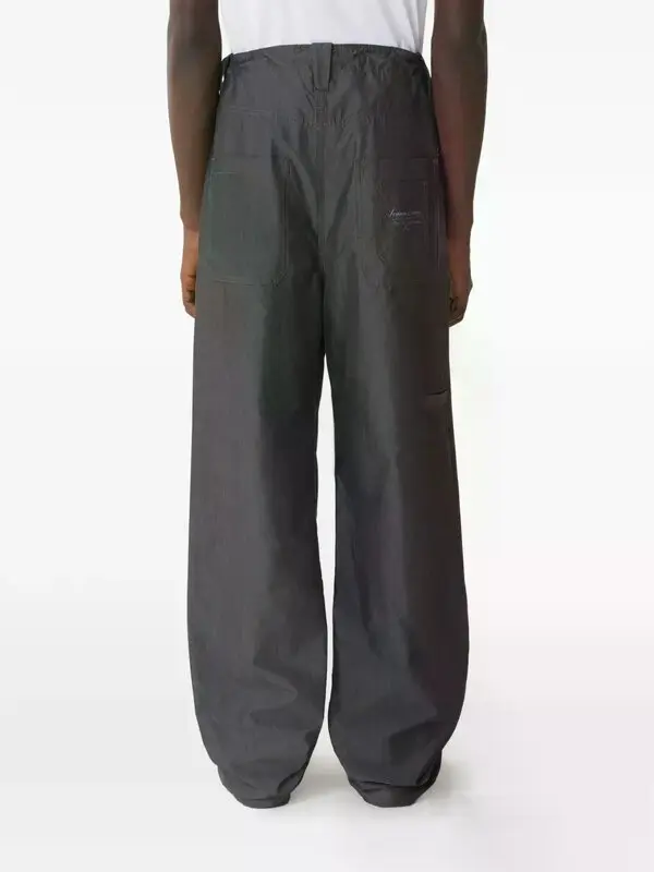 LANVIN Drawstring Cotton Trousers - Grey