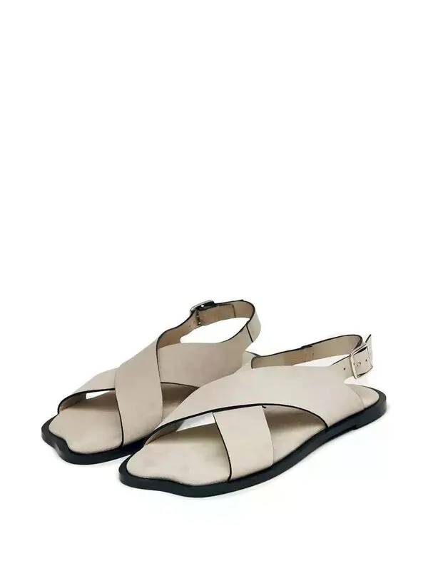 ALOHAS Criss-cross Buckle Sandals - Neutrals