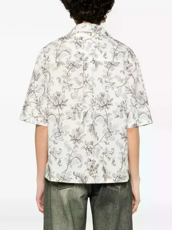 GOLDEN GOOSE Boxy Cotton Shirt With Floral Print
