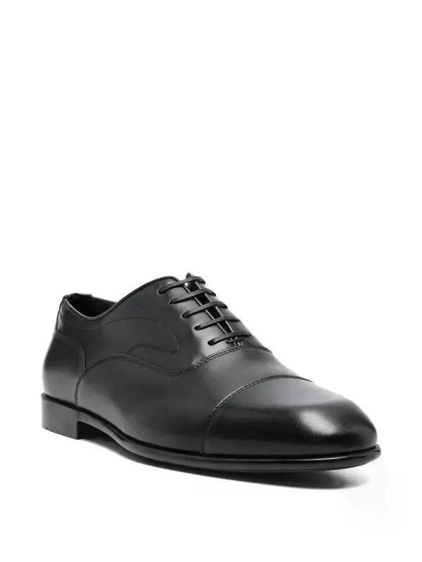 FERRAGAMO Leather Oxford Shoes - Black