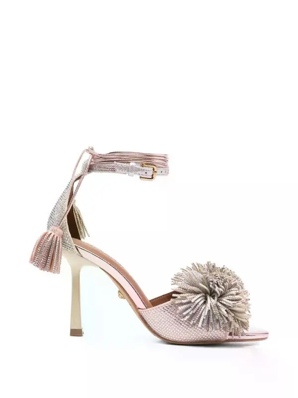 Kurt Geiger Leather Sandals With Pompom And Tassel Details - Pink