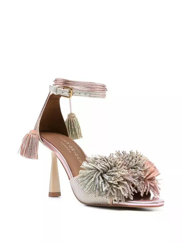 Kurt Geiger Leather Sandals With Pompom And Tassel Details - Pink
