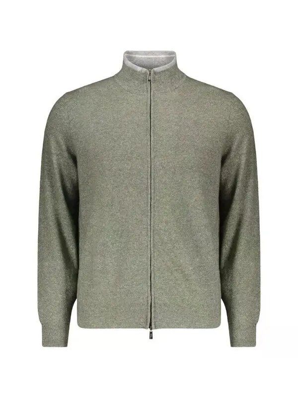 Fedeli Knit Zip Cardigan - Green