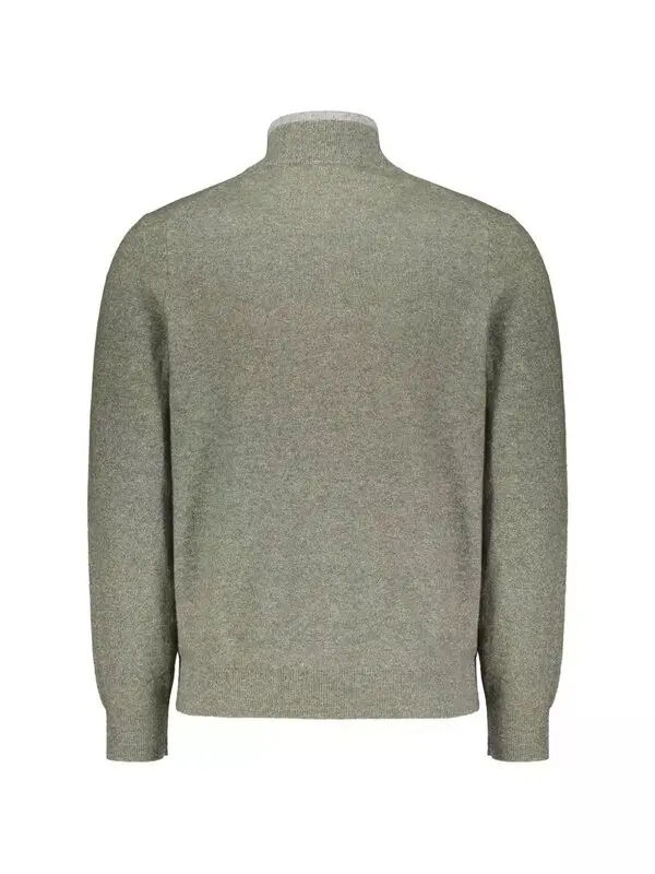 Fedeli Knit Zip Cardigan - Green