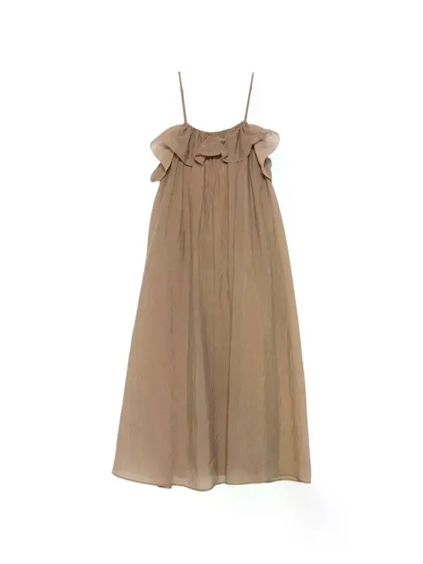 ELEH Ruffled Strap Maxi Dress - Neutrals