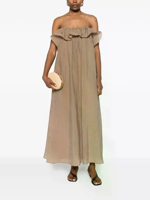 ELEH Ruffle-detail Maxi Dress
