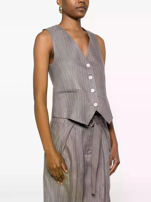 ELEH Pinstripe Button Waistcoat
