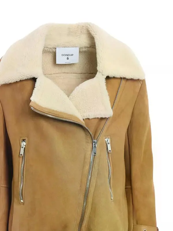 DONDUP Shearling Belted Leather Jacket