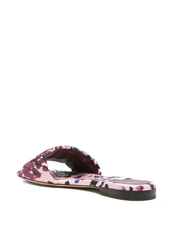 Fendi Logo-embroidered Floral-print Sandals