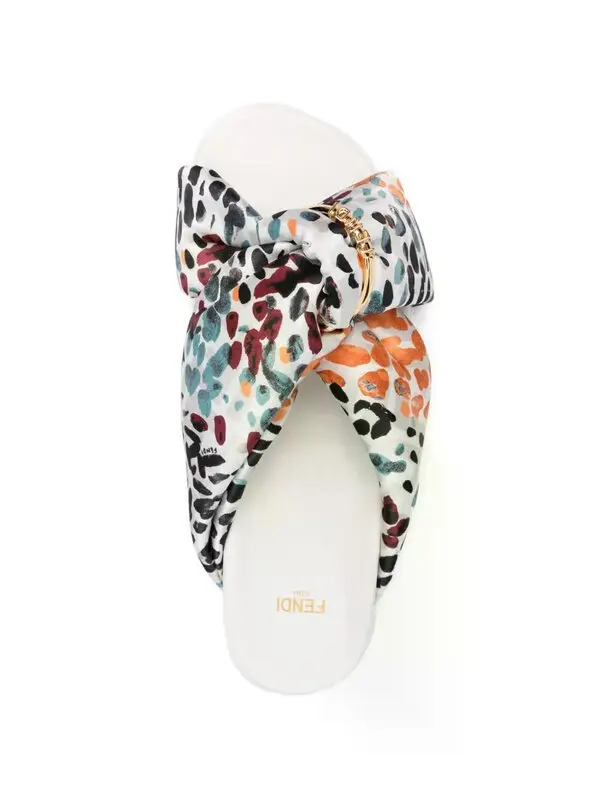 Fendi Printed Silk Sandals