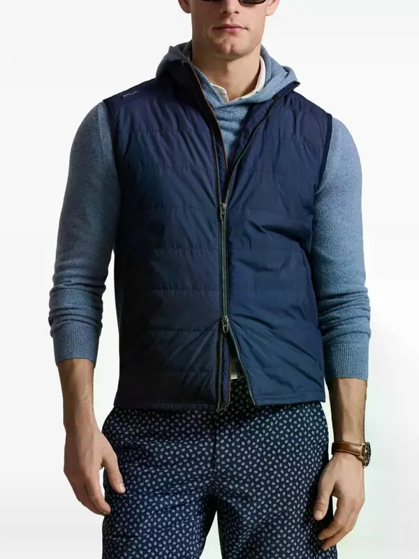 Rlx Ralph Lauren Woven Zip Vest - Blue