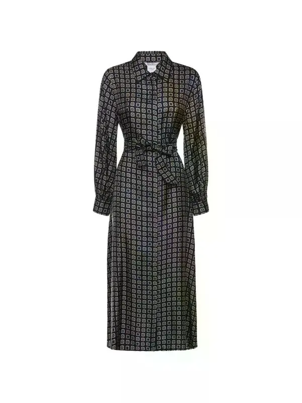 Max Mara Patterned Tie-waist Midi Dress