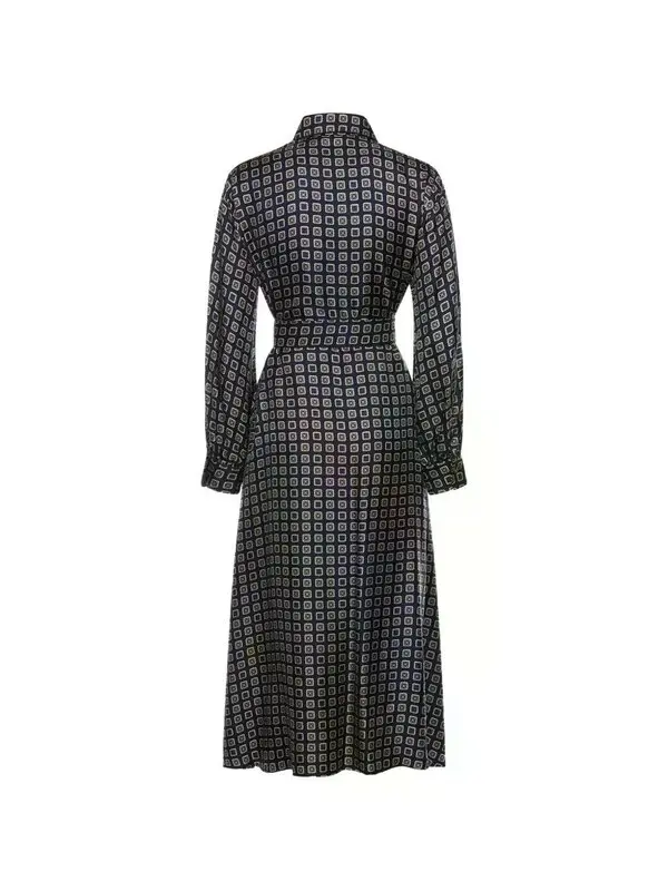 Max Mara Patterned Tie-waist Midi Dress