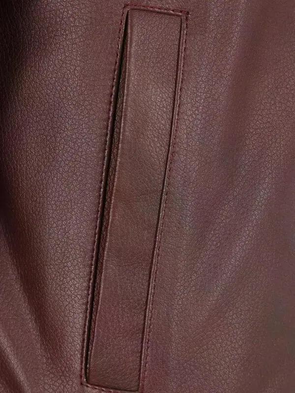 LARDINI Leather Zip-up Jacket - Red