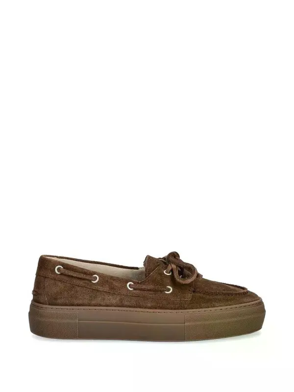 SUMMERY COPENHAGEN Lace-up Platform Boat Shoes - Brown