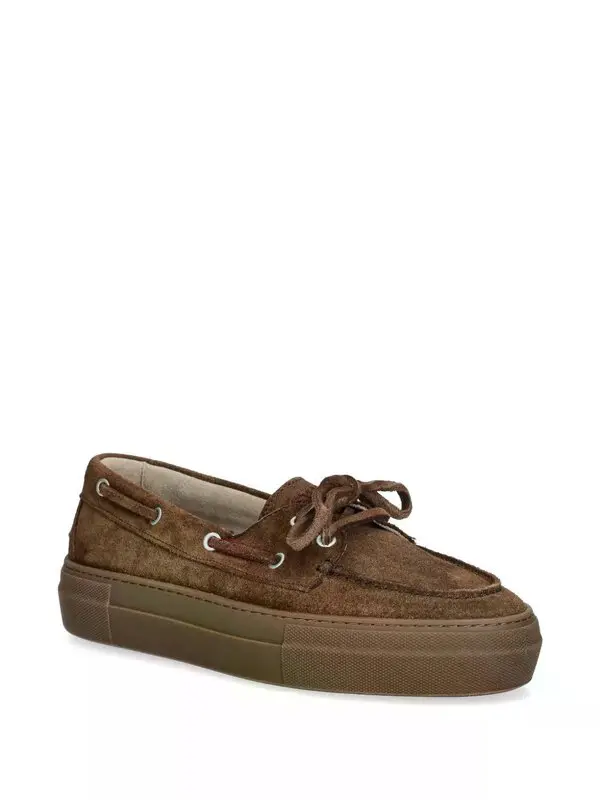 SUMMERY COPENHAGEN Lace-up Platform Boat Shoes - Brown