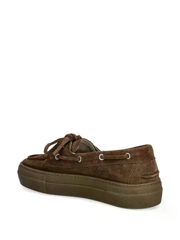 SUMMERY COPENHAGEN Lace-up Platform Boat Shoes - Brown