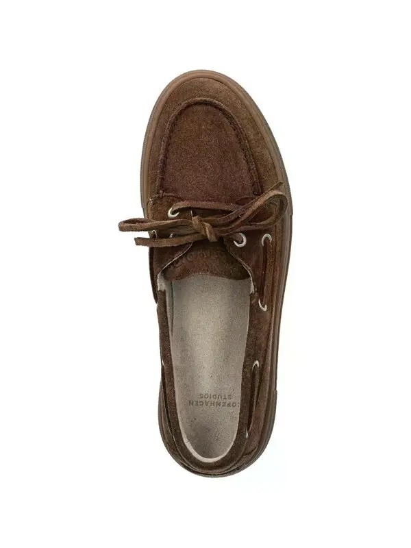 SUMMERY COPENHAGEN Lace-up Platform Boat Shoes - Brown