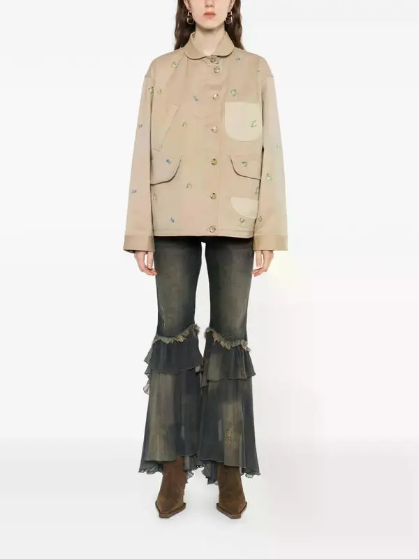 JNBY Floral-embroidered Jacket - Neutrals