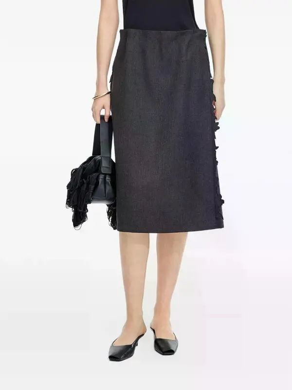 JNBY Floral-embellished A-line Skirt - Grey