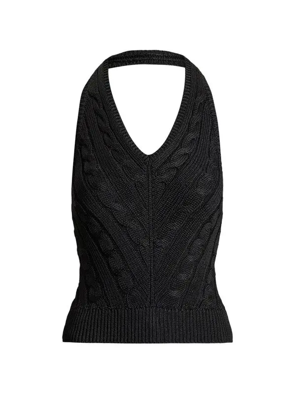 Ralph Lauren Cable-knit Halter Knitted Top