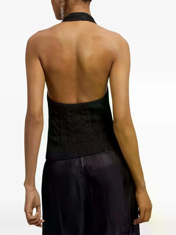 Ralph Lauren Cable-knit Halter Knitted Top