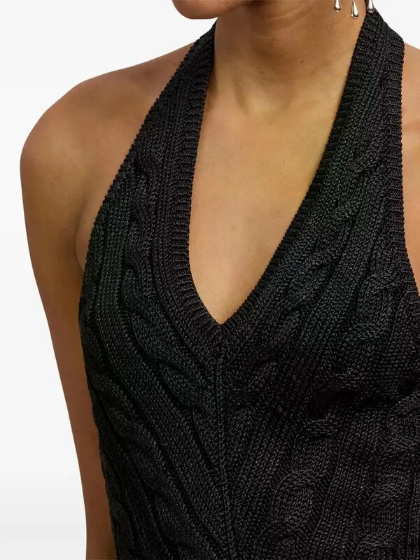 Ralph Lauren Cable-knit Halter Knitted Top