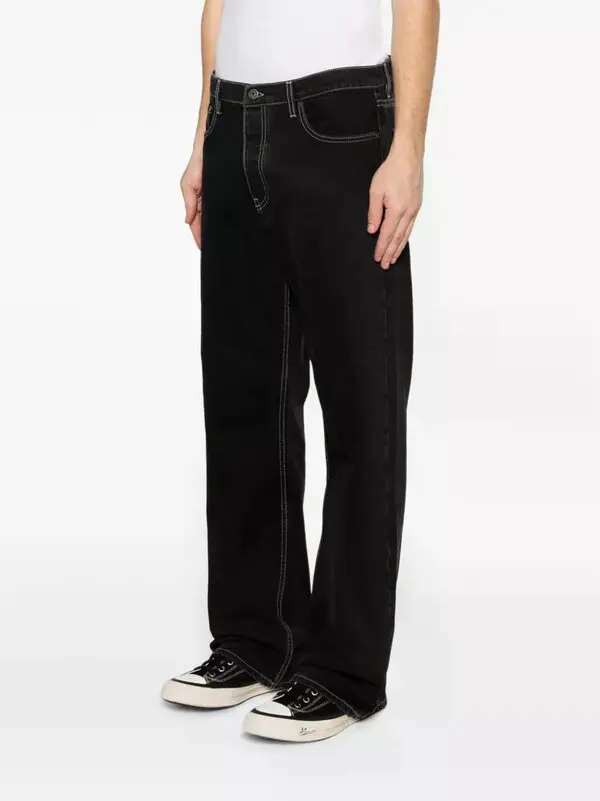 Off-White Contrast-stitch Regular Fit Jeans - Black