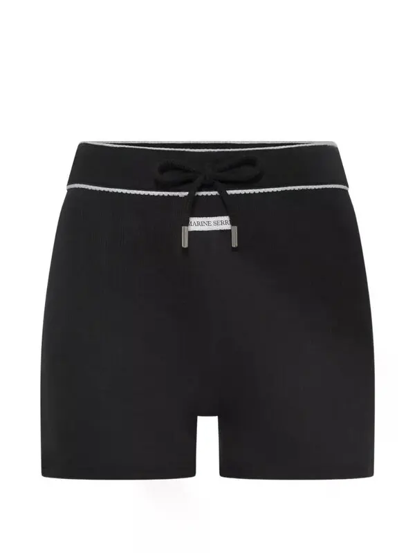 MARINE SERRE Drawstring-fastening Mini Shorts