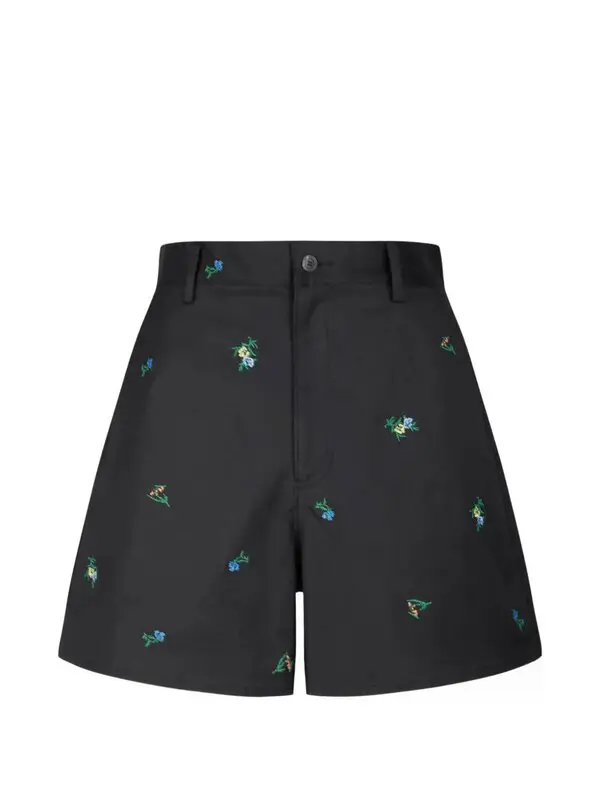 JNBY Embroidered Rolled-hem Shorts - Black
