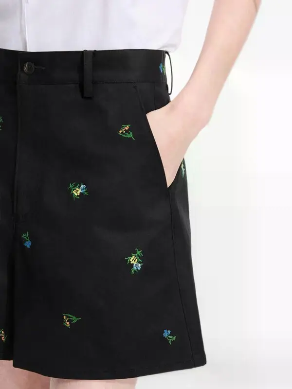 JNBY Embroidered Rolled-hem Shorts - Black