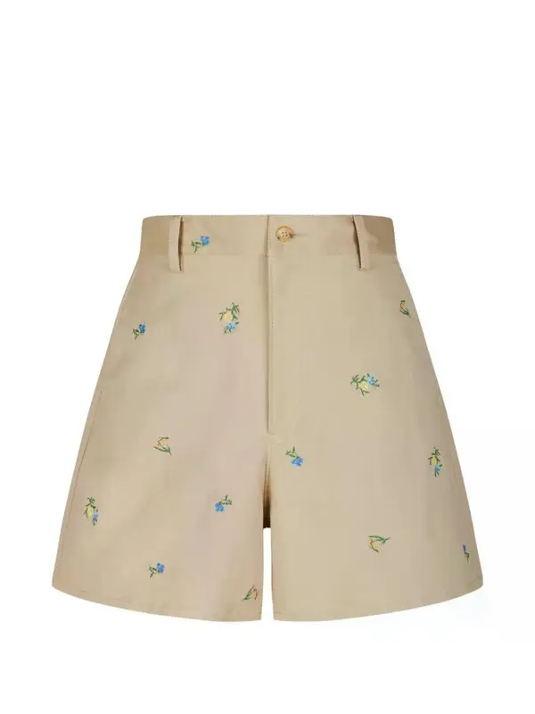 JNBY Floral-embroidered Shorts - Neutrals