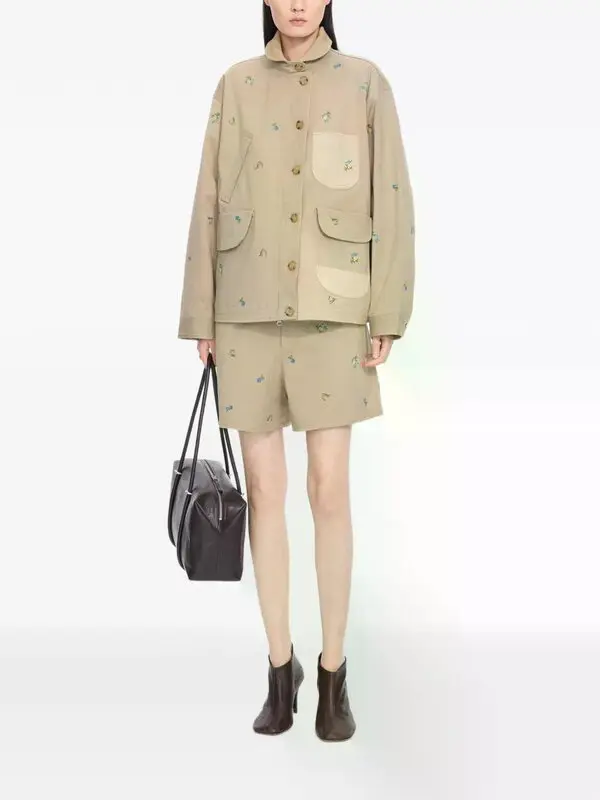 JNBY Floral-embroidered Shorts - Neutrals