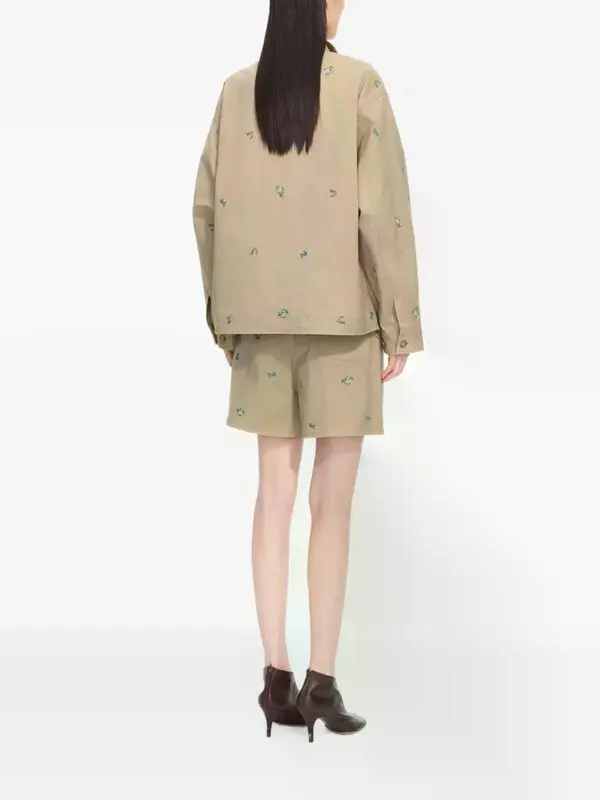 JNBY Floral-embroidered Shorts - Neutrals