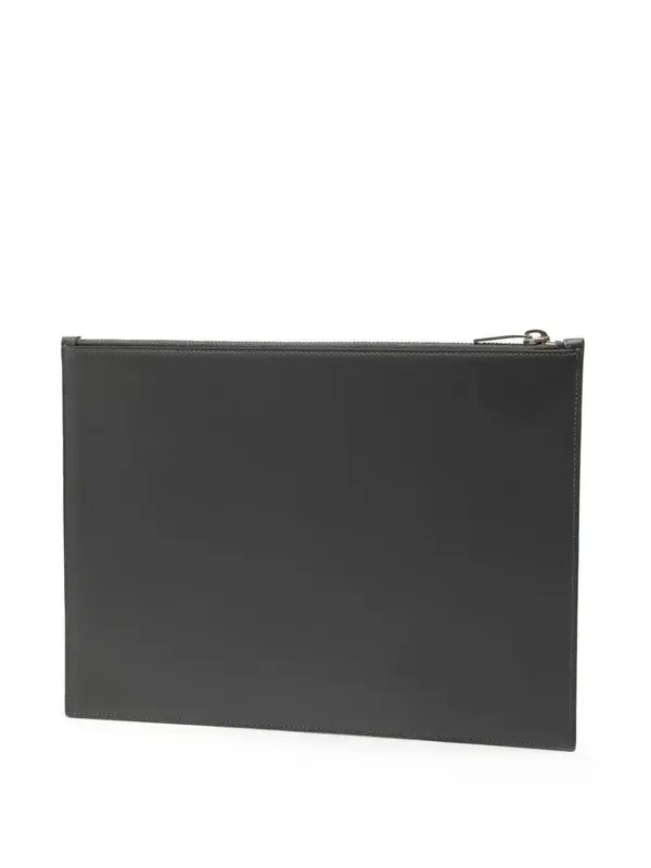 Saint Laurent 2020 Leather Zip Clutch - Black