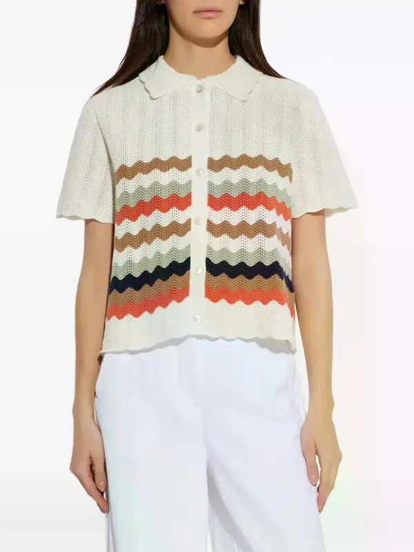Paul Smith Zigzag-pattern Crochet Knit Shirt