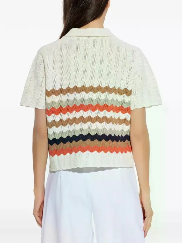 Paul Smith Zigzag-pattern Crochet Knit Shirt