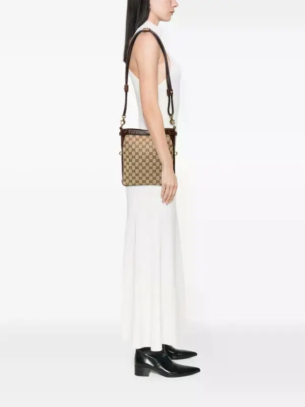 Gucci Gg Canvas Crossbody Bag - Brown