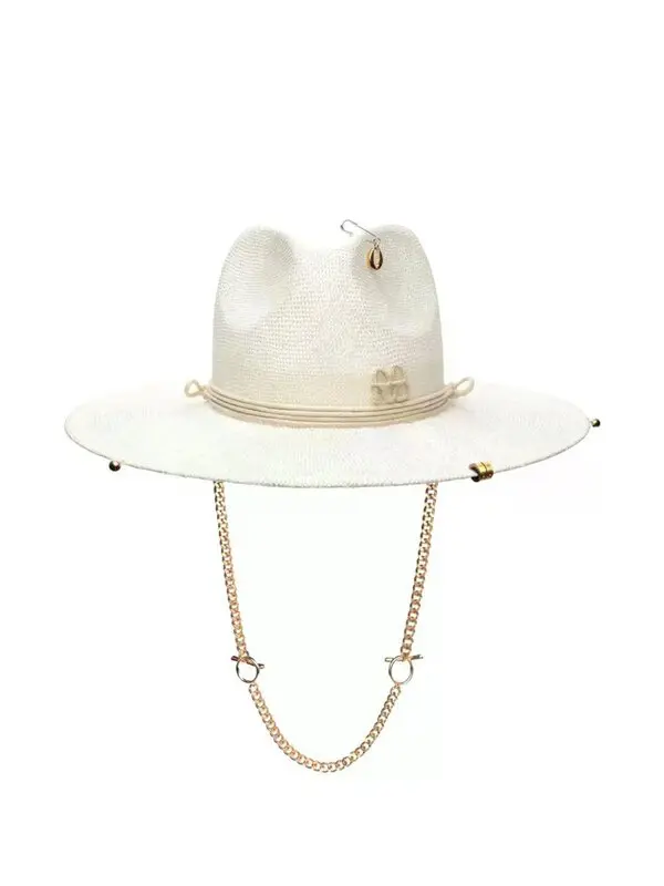 Ruslan Baginskiy Chain-strap Fedora Hat - White
