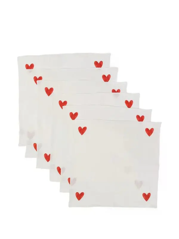 BAMBAH Heart Napkins - White
