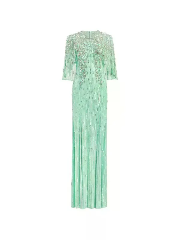 Jenny Packham Astra Sequin-embellished Maxi Dress - Green