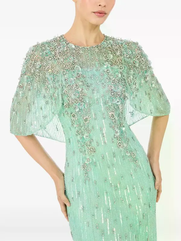 Jenny Packham Astra Sequin-embellished Maxi Dress - Green