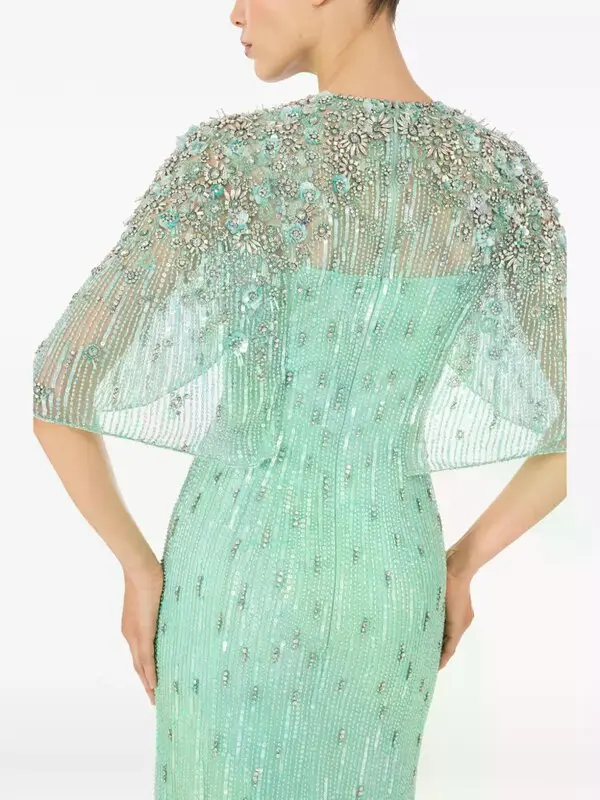 Jenny Packham Astra Sequin-embellished Maxi Dress - Green