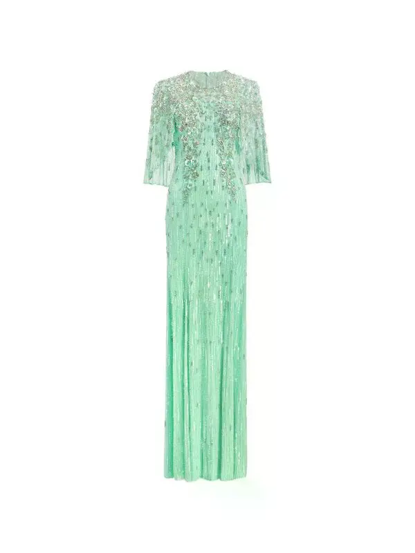 Jenny Packham Astra Sequin-embellished Maxi Dress - Green